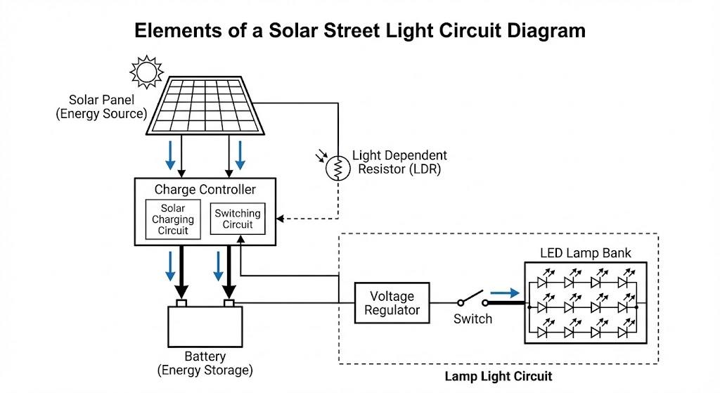 Solar Spot Light Circuit Diagram Intelligent Solar Garden Light Using