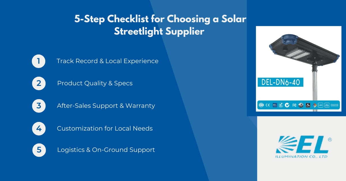 5-Step Checklist Choosing a Solar Streetlight Supplier